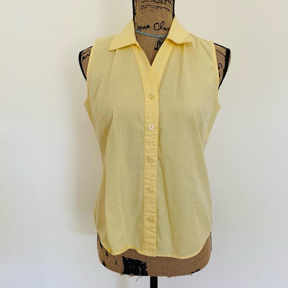 Basic Editions | Tops | Basic Editions Soft Yellow 0 Cotton Fitted ...